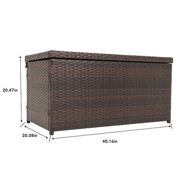 Outdoor Storage Box, 60 Gallon Wicker Patio Deck Boxes with Lid - Bed ...
