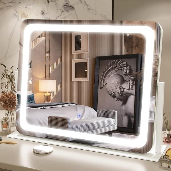 lighted makeup mirror large