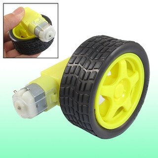 DC 3V 160mA 15RPM Geared Box Motor Plastic Tire Wheel - Yellow Black ...