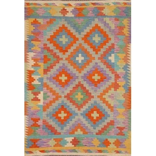 Reversible Kilim Oriental Multi-Color Area Rug Flat-weave Wool Carpet ...