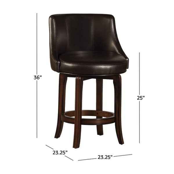 Napa Valley Wood Counter Height Swivel Stool, Dark Brown Cherry with ...