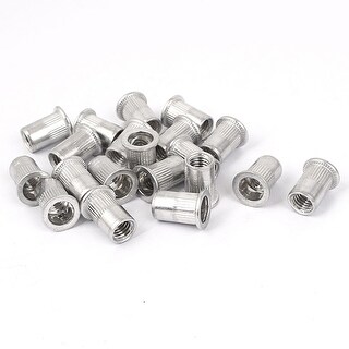M8 Aluminum Flat Head Rivet Nut Insert Nutsert Silver Tone 20pcs ...