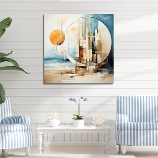 Designart "Geometric Coastal Moments Horizon" Beach Wall Art - Bed Bath ...