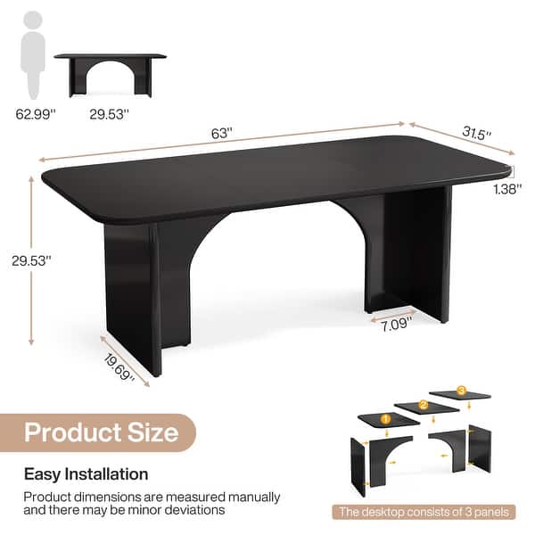 63" Executive Desk, Large Computer Desk Modern Home Office Desk - Bed ...