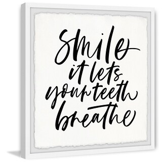 'Smile and Breathe' Framed Painting Print - Bed Bath & Beyond - 32964346