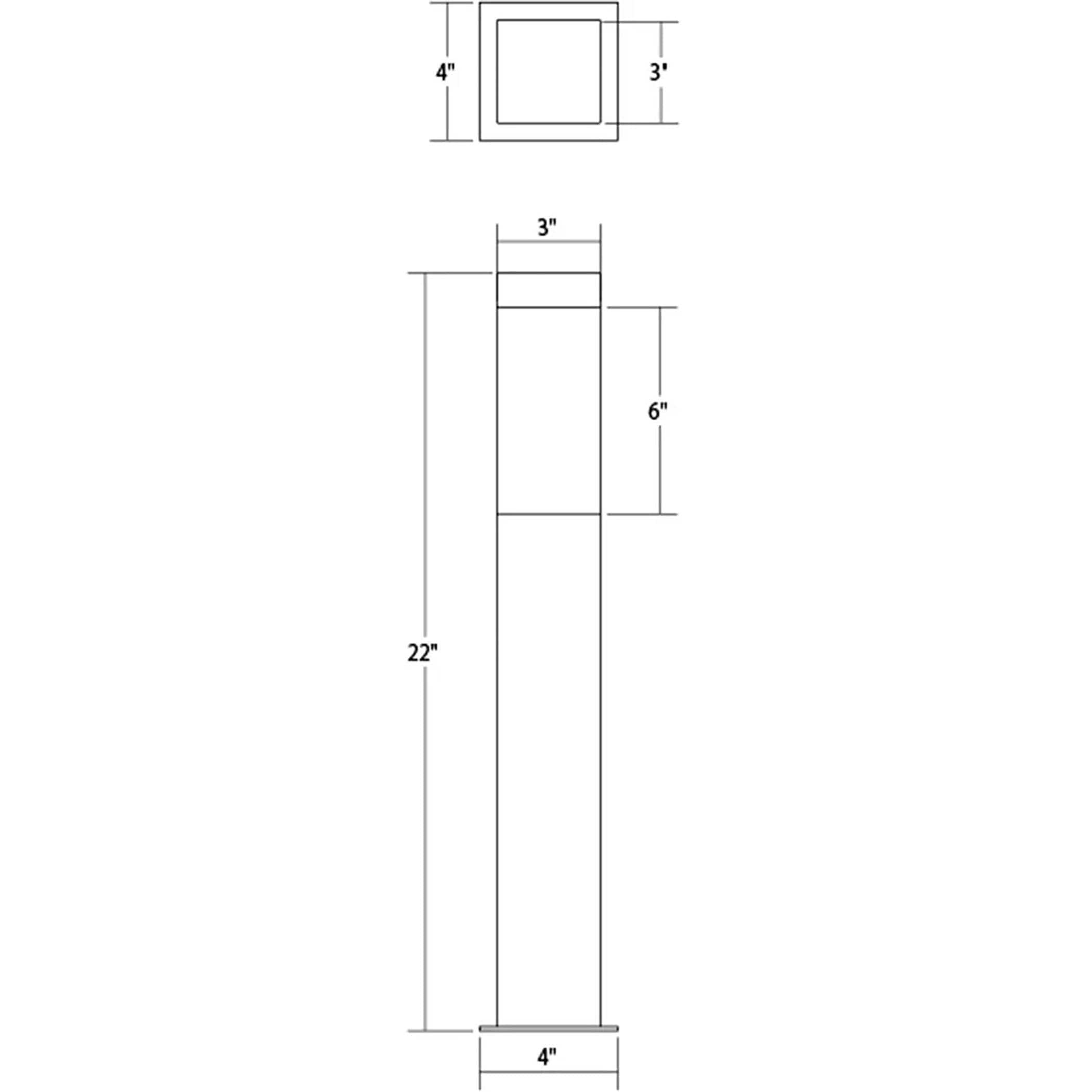 Square Column Textured Gray 22-inch LED Outdoor Bollard, White Shade ...