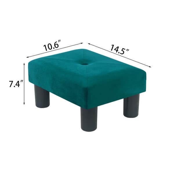 Adeco Velvet Foot Stool Ottoman with Tufted Button - On Sale - Bed Bath ...