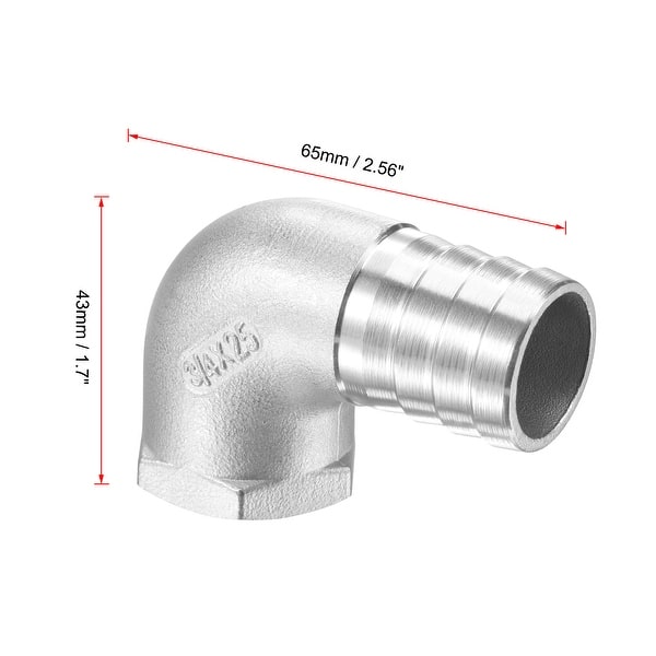 304 Stainless Steel Hose Barb Fitting Elbow Barbed NPT Female Pipe Connector Adapter for Water ...