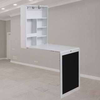Space-Saving Wall-Mounted Fold-Out Table with Storage Shelf and ...