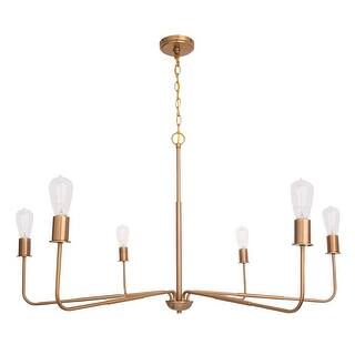 Radiant 6 Light Modern Farmhouse Chandelier - Gold - 42"D x 42"W x 79"H ...