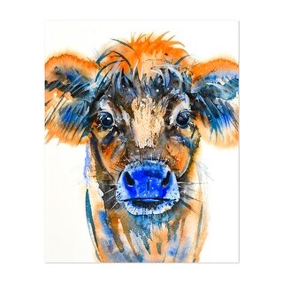 Calf Painting Animals Cow Watercolor Art Print/Poster - Bed Bath ...