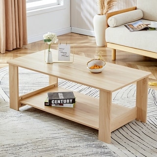 modern and Practical Log Colored Textured Coffee Table - Bed Bath ...