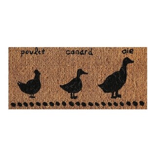 Natural Coconut Coir Fowl Duck Pattern Doormat Rug, Brown - 6'7" x 6'7 ...