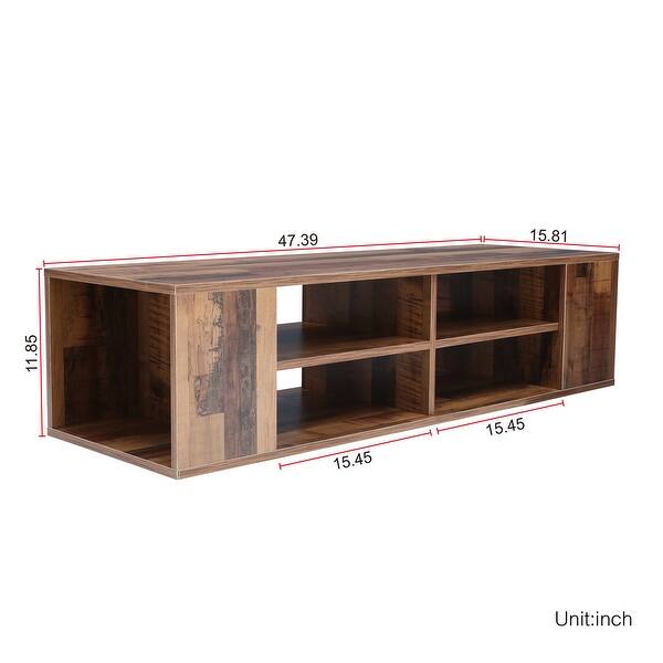 Height Adjustable Shallow Floating TV Console Floating TV Stand Shelf ...