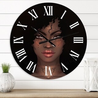 Designart 'Portrait of African American Woman II' Modern wall clock ...