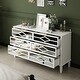 6 Drawer Dresser with Mirrored Pattern Storage Drawer Chest Organizer ...