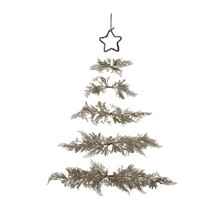38" Deconstructed Artificial Christmas Tree with Star Wall Hanging ...