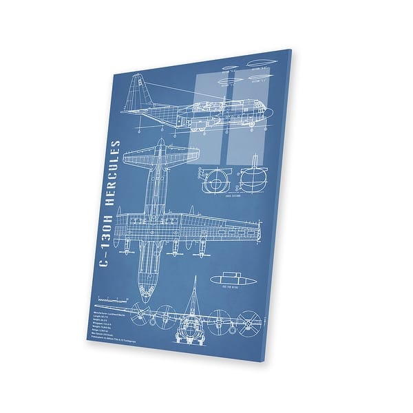 C-130 Hercules Airplane Blueprint - Portrait Print On Acrylic Glass by ...