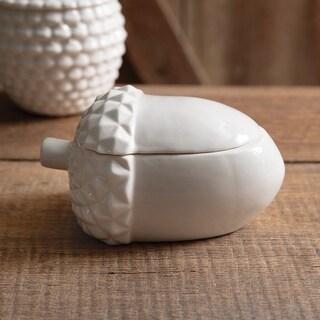 Ceramic Acorn Jar - 5.25'' dia. x 7.25''H - Bed Bath & Beyond - 39682091