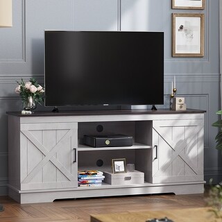 70-inch Extra-Wide Rustic TV Stand for 80" TVs - Natural Wood Finish ...