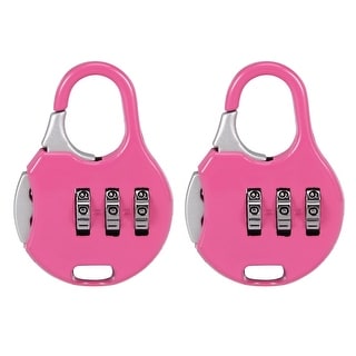 3 Digit Combination Padlock, 3mm Shackle Dia, Zinc Alloy Locks Pink ...