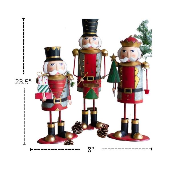 Kalalou Set of Three Painted Metal Nutcrackers - One Each Design - Bed ...