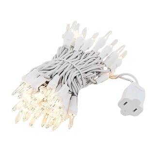 50 Light Christmas Mini Light Set, White Wire, 11' Long - Bed Bath ...