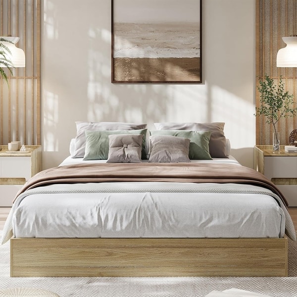 Queen Wood Platform Bed No Headboard No Box Spring - Bed Bath & Beyond ...