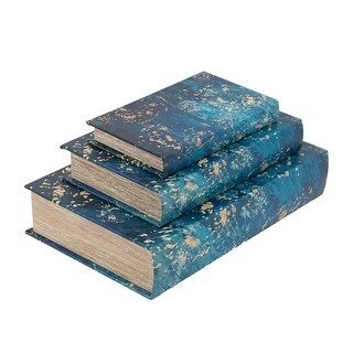 Decorative Book Boxes - 13" - Blue and Gold - 3ct - Bed Bath & Beyond ...