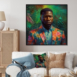 Designart "50 Cent Miami Vibes" Men Framed Wall Decor - Bed Bath ...