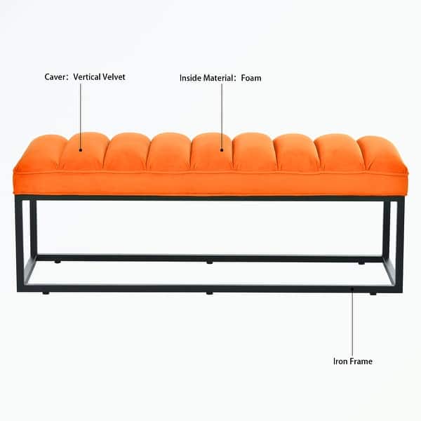 Metal Base Upholstered Bench for Bedroom and Entryway - Bed Bath ...
