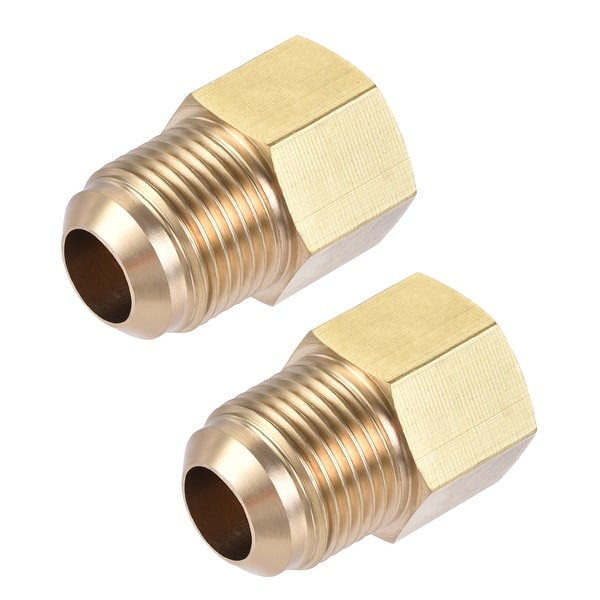 Pipe fitting, 1/2 SAE Flare Male 3/8 SAE Female Thread, 2Pcs - Brass ...