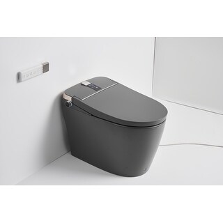 Elongated Floor Mounted Smart Toilet with Remote Control and Automatic ...