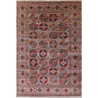 Golden Nile Turkmen Ersari Hand Knotted Wool Rug - 6' 9" X 9' 11" - Bed ...