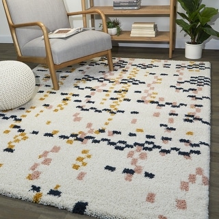 Radovani Abstract Geo Shag Area Rug - Bed Bath & Beyond - 33685411