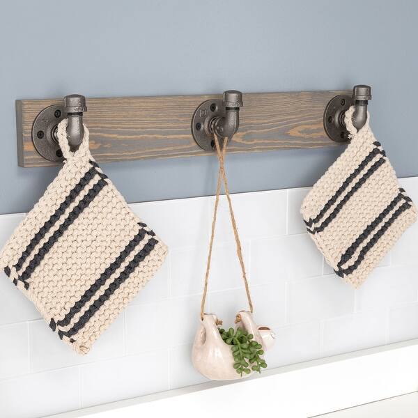 Wall-Mounted Rack with 3 Hooks - Bed Bath & Beyond - 36756050