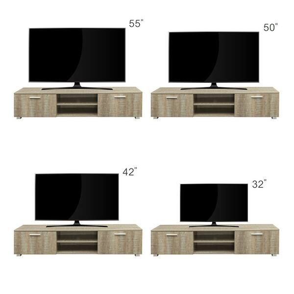 63 inch TV Stand Media Center TV Cabinet with 2 Large-Capacity Side ...