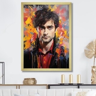 Designart "Raspberry Radcliffe Portrait" Pop Art Framed Wall Art Prints ...