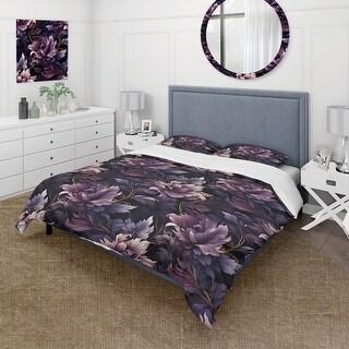 Designart "Shadowed Elegance Moody Patterns" Purple Cottage - Bedding ...