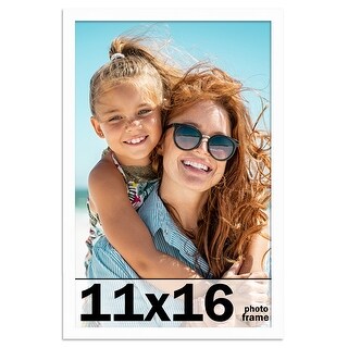 11x16 Frame White Solid Wood Picture Frame Includes UV Acrylic Shatter ...