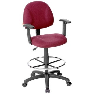 Ergonomic Works Drafting Chair with Adjustable Arms in Burgundy - Bed ...