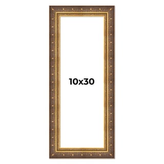 10x30 Frame Gold Real Wood Picture Frame inches Interior Frame Depth 1 ...