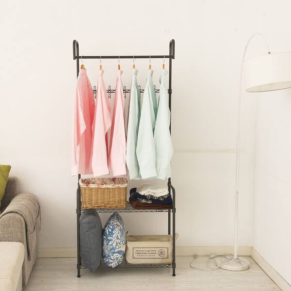 2-Tier Adjustable Garment Rack Entryway Closet Rack - Bed Bath & Beyond ...