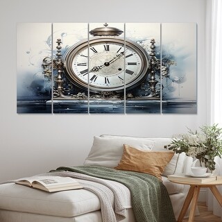 Designart "Clock Timeless Reflections" Fashion Multipanel Canvas Print ...