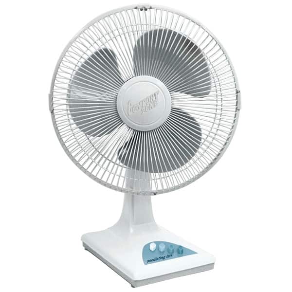 Comfort Zone CZ121 12 Inch Oscillating Table Fan - White - Bed Bath ...