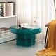 Modern Artistic Flower Glass Round Coffee Table Side Table - Bed Bath ...