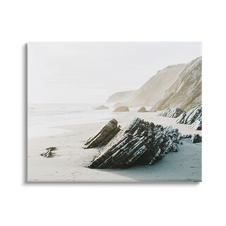 Stupell Rocky Beach Cliff Sandy Shoreline Canvas Wall Art by Krista ...