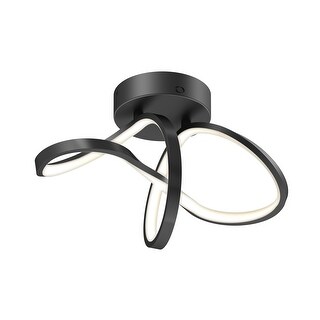 Artika Loop Modern Flush Mount Ceiling Light Fixture, Matte Black - Bed ...