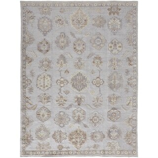 HomeRoots 10' X 14' Ivory Silver And Tan Floral Hand Knotted Stain ...