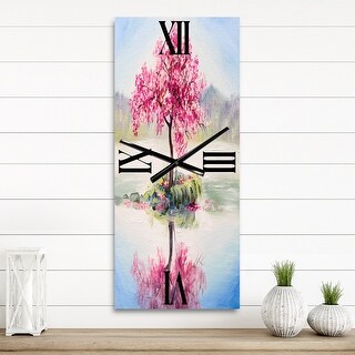 Designart 'Oriental Cherry Tree Sakura On The Lake' Lake House Large ...